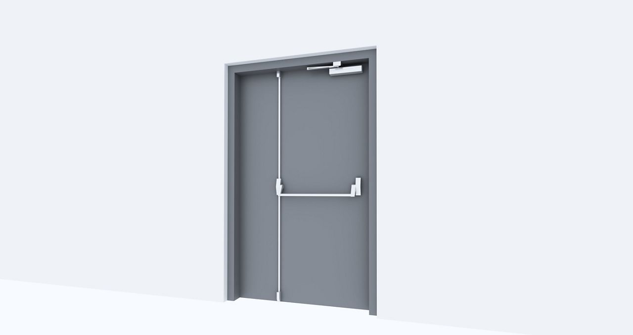 Steel Doorset Fire Escape door- One and Half Leaf | ASSA ABLOY